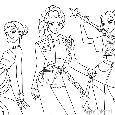 Free Huntrix Coloring Pages Generator 136 Huntrix Coloring Pages To