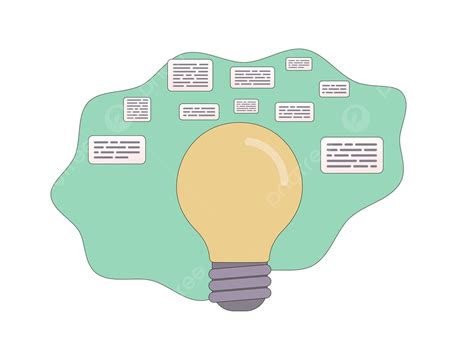 المصباح الكهربائي محاط بملاحظات فكرة للعصف الذهني المتجه معالجة