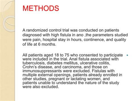 Ligation Of Intersphincteric Fistulous Tract Vs Endorectal Advancement Pptx