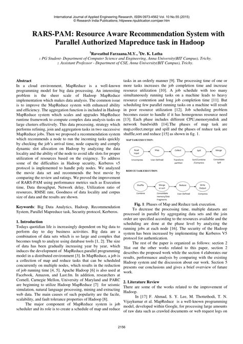 pdf rars pam resource aware recommendation system with parallel authorized mapreduce task in