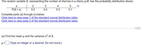 Solved The Random Variable X Representing The Number Of