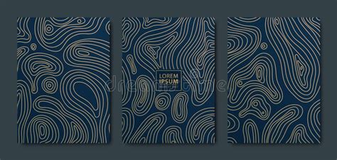 Vector Wavy Typography Line Patterns Abstract Luxury Map Background