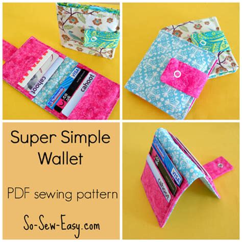 Super Simple Wallet Sewing Pattern So Sew Easy