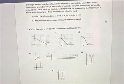 Solved On The Right Is The List Of Random Data Values For