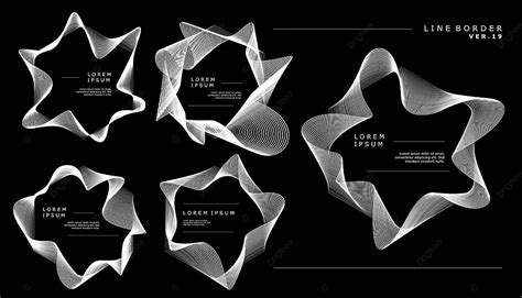 Set Of Modern Abstract Border Designs With Linear Patterns Vector