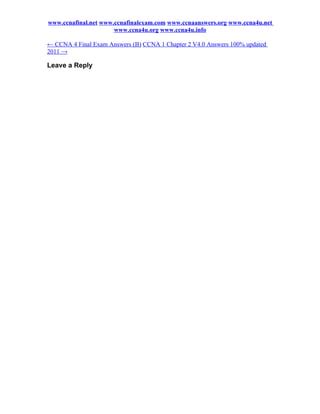 Ccna 1 Chapter 11 V4 0 Answers 2011 DOC