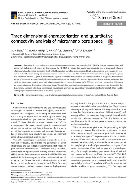 Pdf Three Dimensional Characterization And Quantitative Connectivity Analysis Of Micro Nano