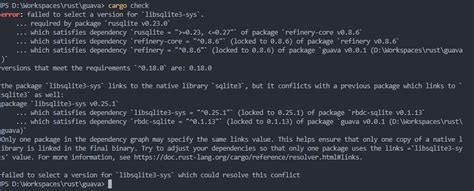 Error Failed To Select A Version For `libsqlite3 Sys` · Issue 246 · Rust Dbrefinery · Github