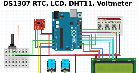 Infotronikblog Arduino Reloj On Board Con RTC I2C LCD 16x2 Y DHT 11