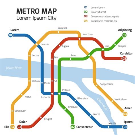 Premium Vector Metro Subway Map
