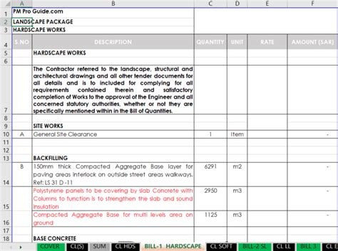 boq format for residential building excel and pdf free download pm