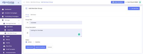 Describe The Member Groups Donatemo Support