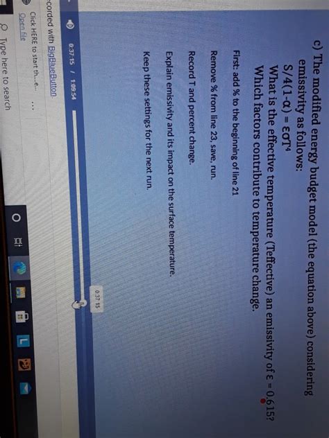 Problem 320 Use A Matlab Energy Balance Model