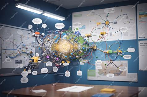 Premium Ai Image Futuristic Classroom Mind Maps Visualizing Complex