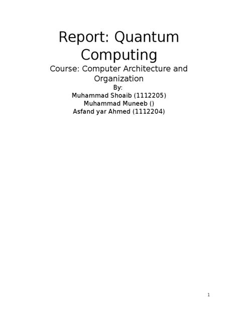 Quantum Computing Report Pdf Quantum Computing Cryptography