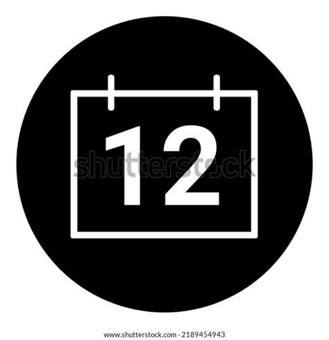 Calander Icon Showing Date 12 Isolated Stock Illustration 2189454943