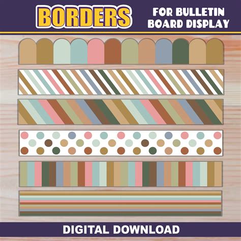 Borders For Bulletin Board Printable Classroom Decor 6 Designs In