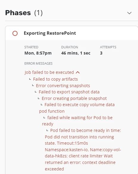 Fail Export Backup Kasten K10 To Blob Azure Veeam Community Resource Hub