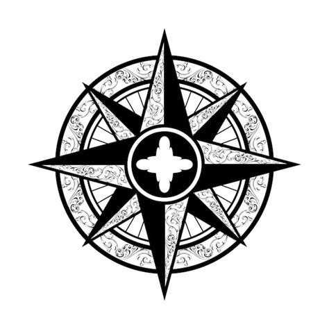 Premium Vector Windrose Floral Symbol