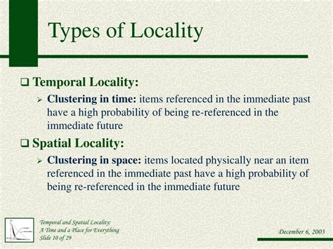 PPT Temporal And Spatial Locality A Time And A Place For Everything