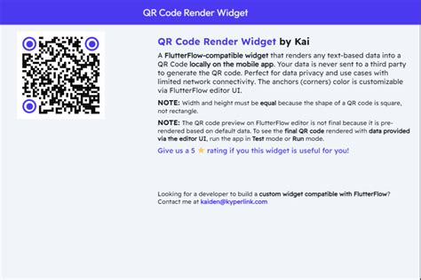 Kais Custom Qr Code Render Widget An Offline Compatible Solution For Android Ios And Web