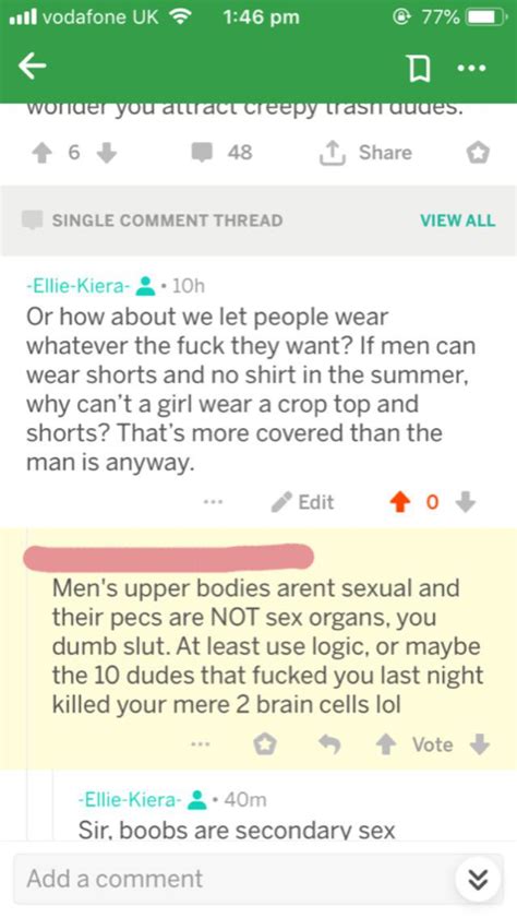 Dude Believes That Boobs Are Sex Organs And That Having Sex Can Destroy Brain Cells Context