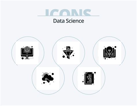 Data Science Glyph Icon Pack 5 Icon Design Idea Funnel Global Filter Data Filter 18255958
