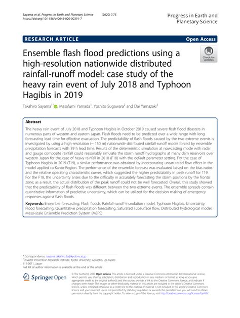 Pdf Ensemble Flash Flood Predictions Using A High Resolution