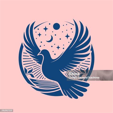 날아다니는 비둘기 평화의 상징 배경에 들판과 하늘이 있습니다 벡터 일러스트 레이 션 곡선에 대한 스톡 벡터 아트 및 기타 이미지 곡선 깃털 날기 Istock