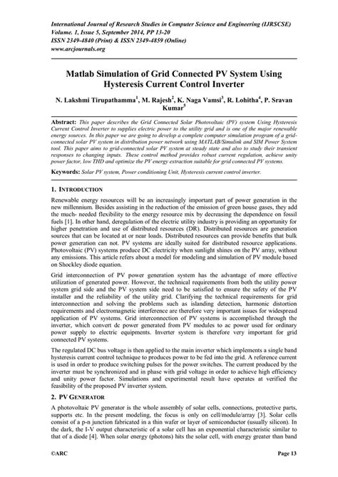 Matlab Simulation Of Grid Connected Pv System