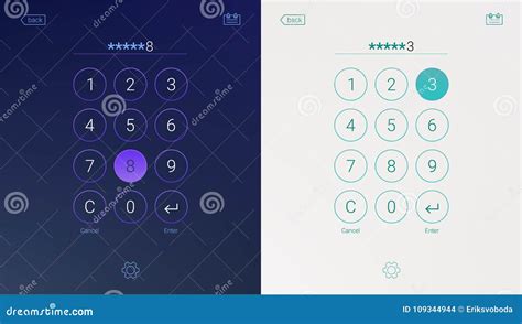 Passcode Interface For Lock Screen Login Or Enter Password Pages