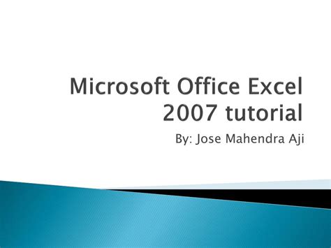 PPT Microsoft Office Excel Tutorial PowerPoint Presentation Free Download ID