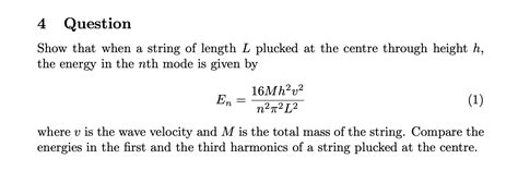 Solved Question Show That When A String Of Length L Chegg