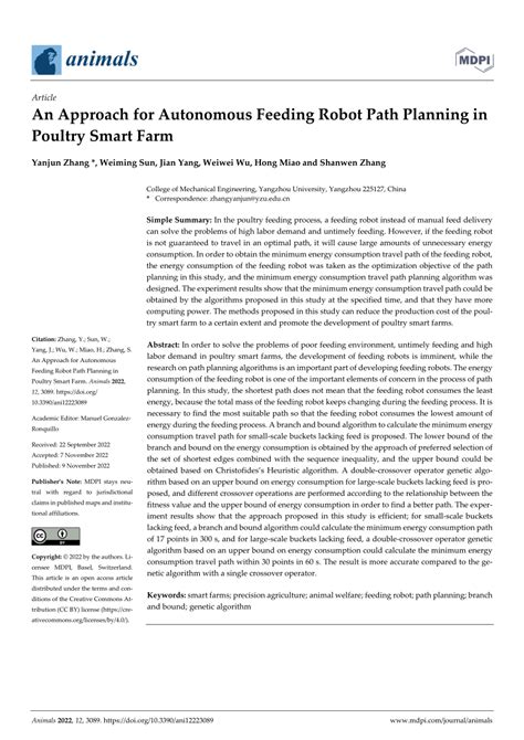 Pdf An Approach For Autonomous Feeding Robot Path Planning In Poultry Smart Farm