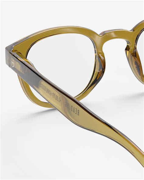 C Golden Green Trendy Square Green Glasses Izipizi