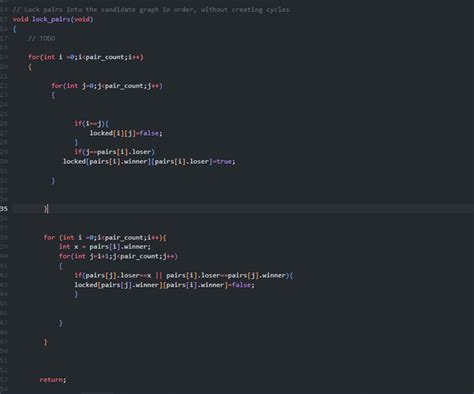 Tideman Lock Pairs Method Rcs50