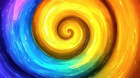 A Vibrant Swirl Of Colors Creating A Dynamic Abstract Spiral Pattern Stock Illustration