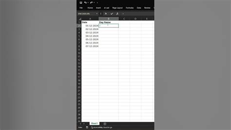 how to get day name from date in ms excel youtube