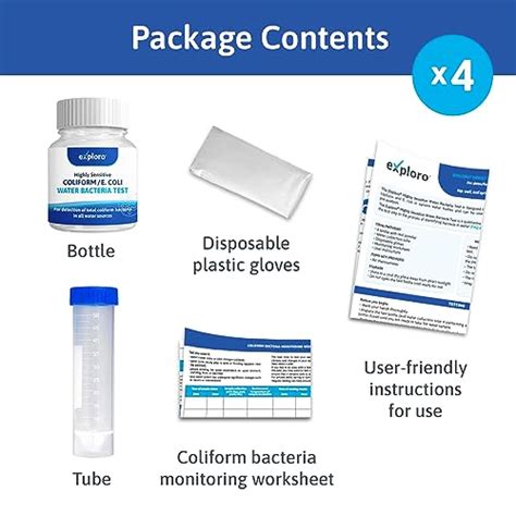 Home Tap And Well Water Bacteria Testing Kit 4 Pcs Coliform E Coli