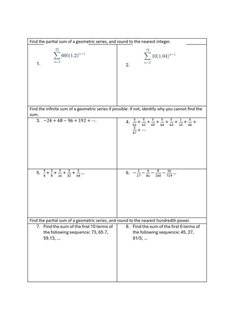 4e Geometric Series Practice Test Pdf