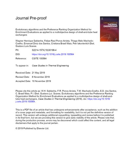 Pdf Evolutionary Algorithms And The Preference Ranking Organization Method For Enrichment