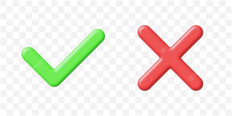 Premium Psd Check And Cross Mark 3d
