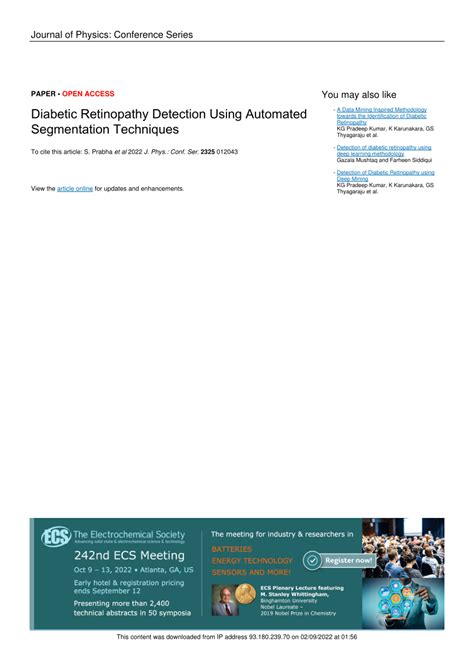 PDF Diabetic Retinopathy Detection Using Automated Segmentation