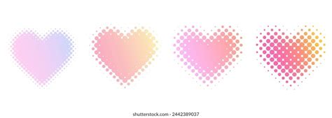 Halftone Heart Shapes Design Elements Set Stock Vector Royalty Free 2441926677 Shutterstock