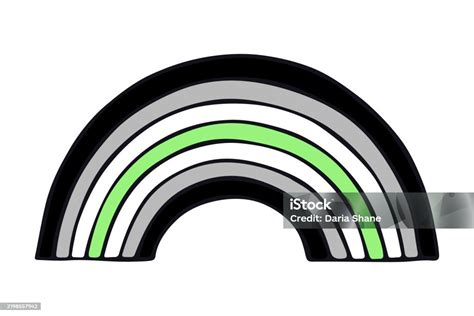 다채로운 무지개 모양 Agender 프라이드 플래그 해피 프라이드 데이 Lgbtq 커뮤니티 프라이드의 달 포스터 스티커 로고 카드에 대 한 벡터 손으로 그린 낙서 0명에