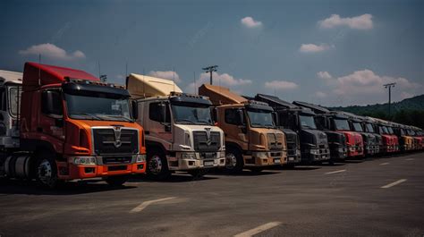 주차장에 트럭의 행 고속도로 서비스 지역에서 쉬고 있는 대형 트럭 그룹 고화질 사진 사진 타이어 배경 일러스트 및 사진 무료 다운로드 Pngtree