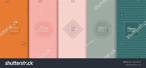 Vector Geometric Seamless Patterns Collection Set Stock Vector Royalty Free 2145559387