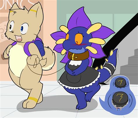 Rule 34 Anal Anal Masturbation Anthro Blush Clothing Collar Double Penetration Dress Duo Flora