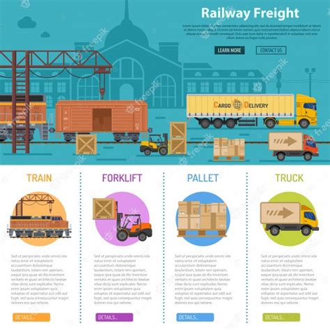 철도화물 인포 그래픽 프리미엄 벡터
