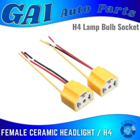 Female Ceramic Headlight Socket 3pin H4 Lamp Bulb Socket Shopee